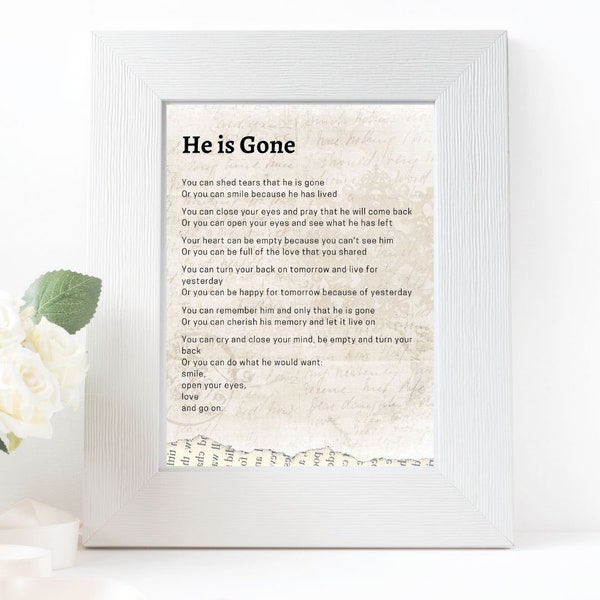 He is Gone Printable - Etsy