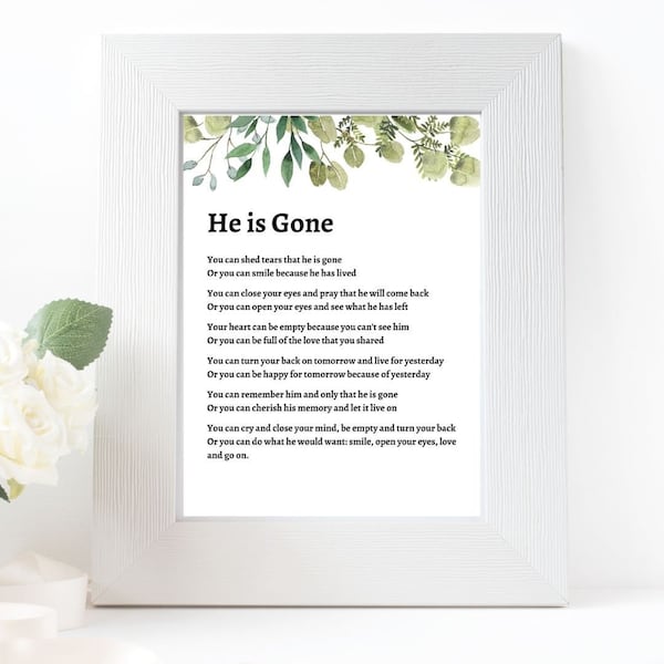 He is Gone Printable - Etsy