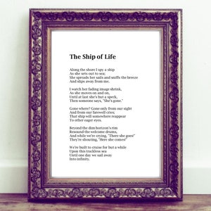 The Ship of Life Poem Print: Memorial Gift (digital Download) - Etsy