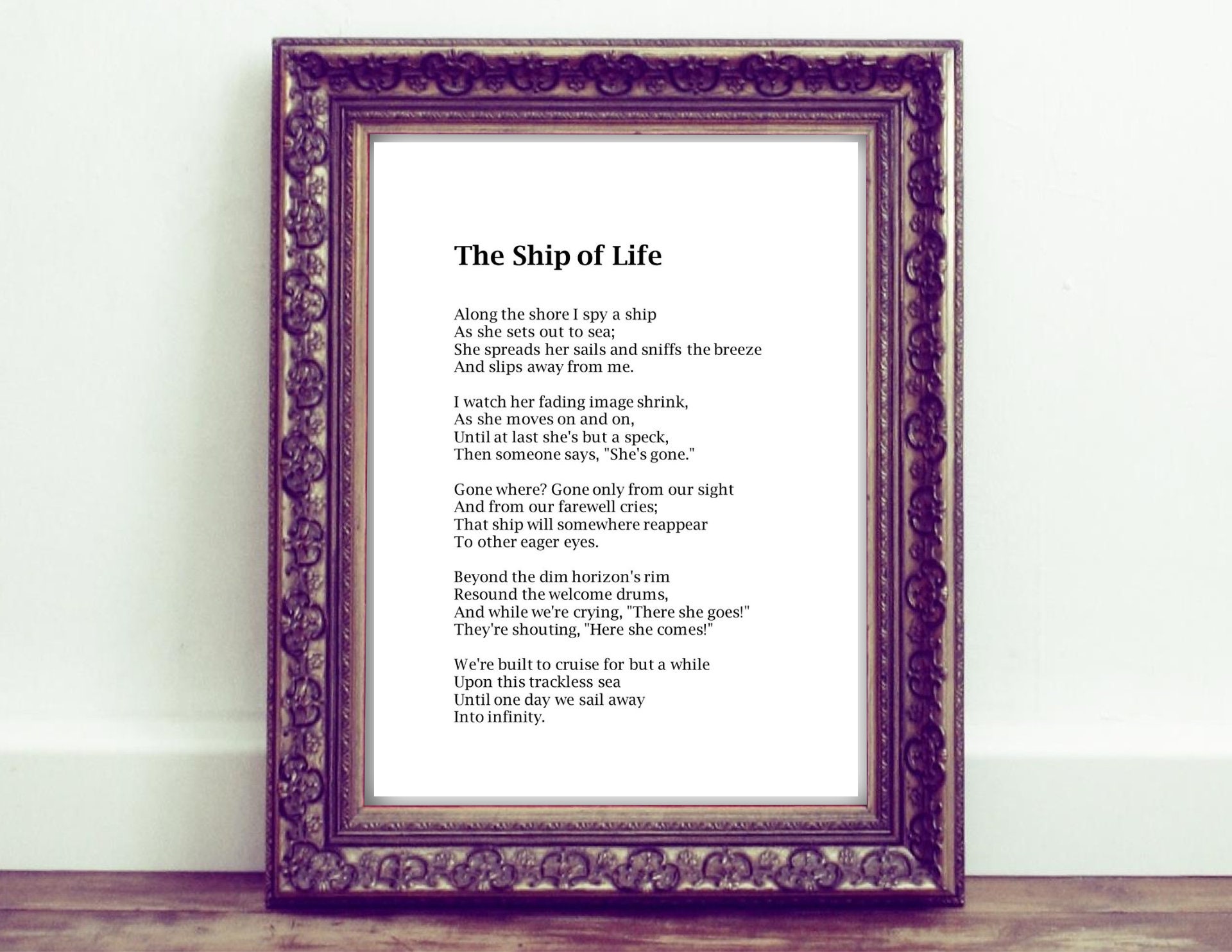 The Ship of Life Poem Print: Memorial Gift (digital Download) - Etsy