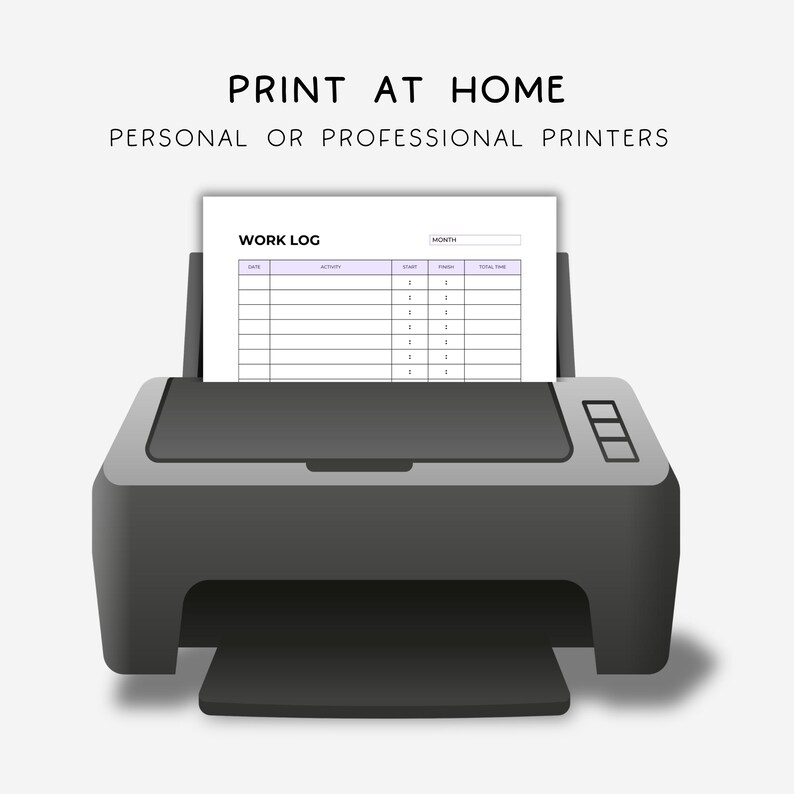 Working Hours Log Printable, Work Time Tracker, Activity Tracker, Time ...