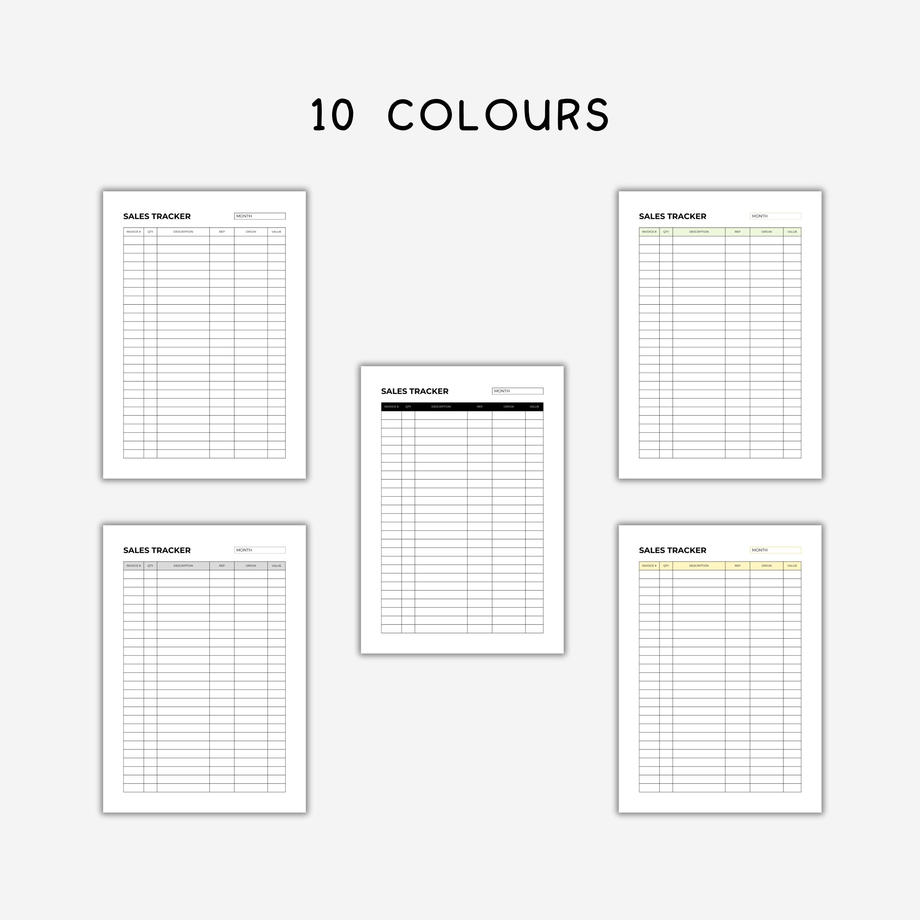 Sales Tracker Printable, Sales Tracking Template, Small Business ...