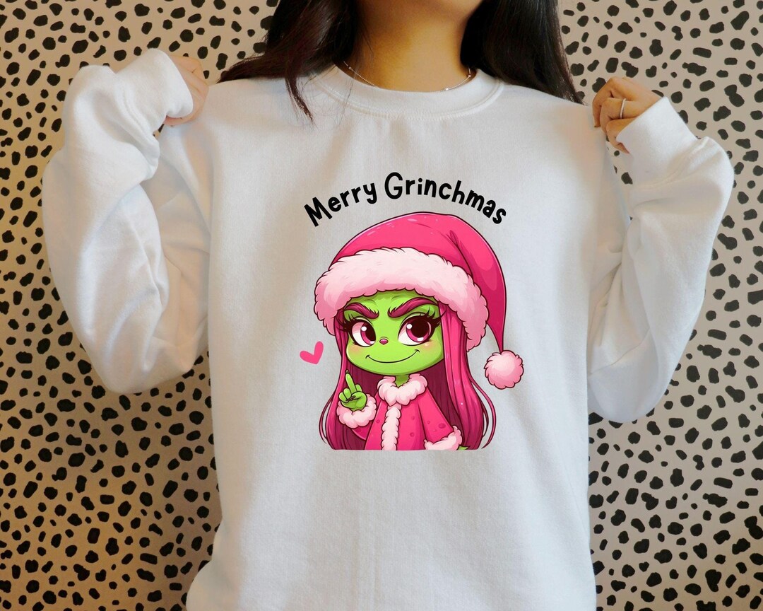 Merry Grinchmas-sassy Grinch Graphic Sweatshirt-cute and Cozy Holiday ...