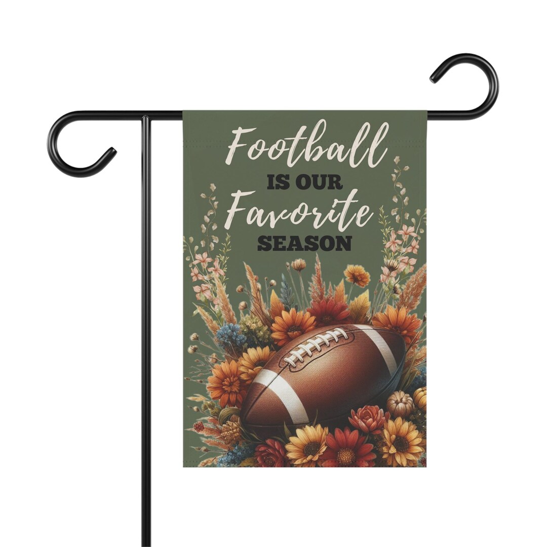 Football Garden Flag, Fall Floral Decor, Game Day Porch Sign - Etsy