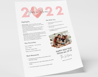 Family Christmas Letter Template - Etsy