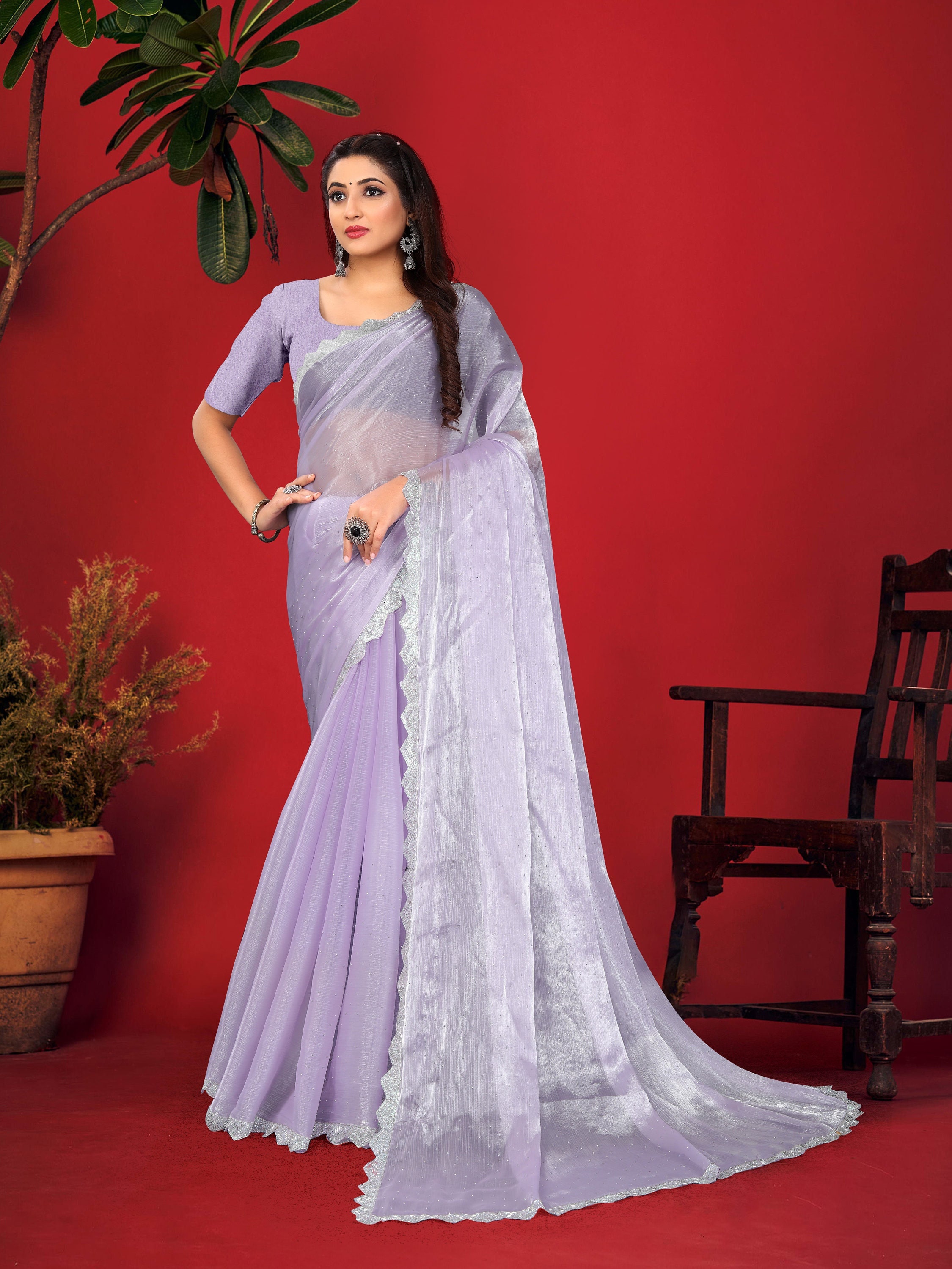 Soft Jimmy Choo Silk Organza Embellished Saree - Etsy