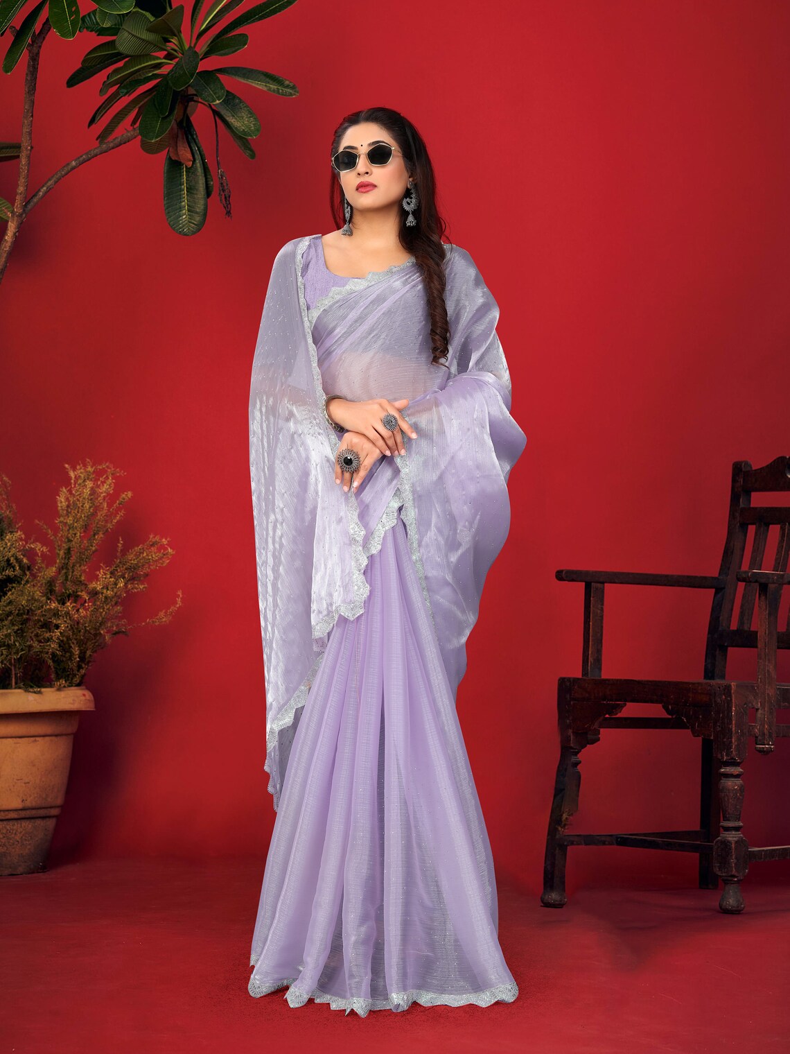 Soft Jimmy Choo Silk Organza Embellished Saree - Etsy