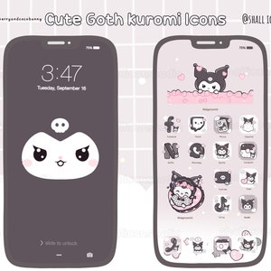 Cute Goth Bad Girl Icon Set, Cute Icons, Purple Icon Set, Ios Android ...