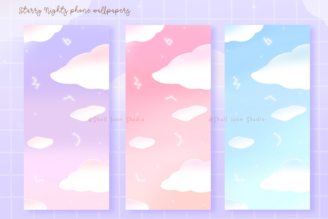 Cute Starry Nights Phone Wallpaper Phone Wallpaper Cute - Etsy