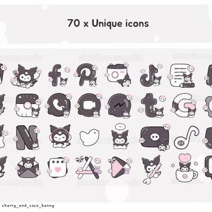Cute Goth Bad Girl Icon Set, Cute Icons, Purple Icon Set, Ios Android ...