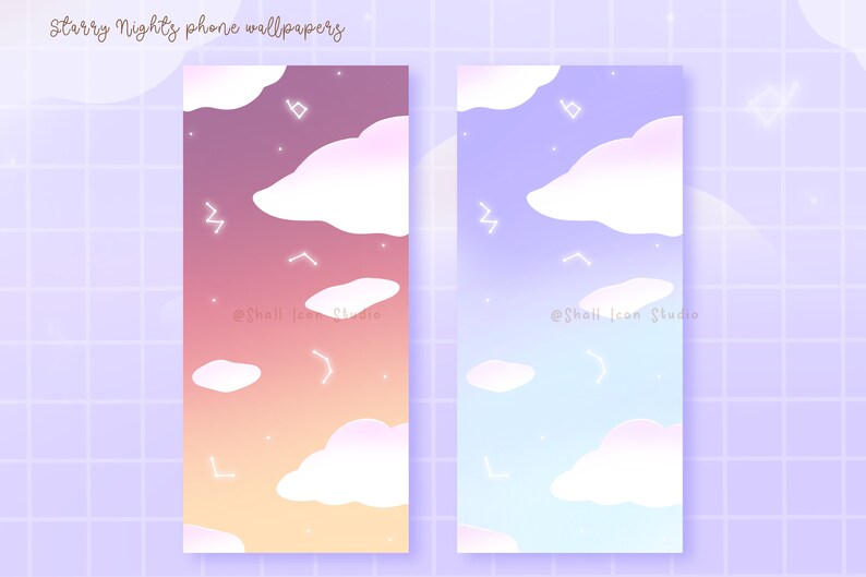 Cute Starry Nights Phone Wallpaper Phone Wallpaper Cute - Etsy