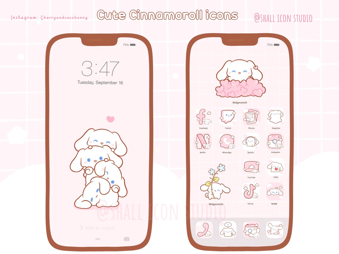 Cute Pink Bunny Icon Set, Cute Icons, Pink Icon Set, Ios Android App ...