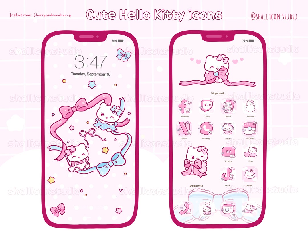 Cute Pink Kitty Icon Set, Cute Icons, Pink Icons, Ios Android App Icons ...