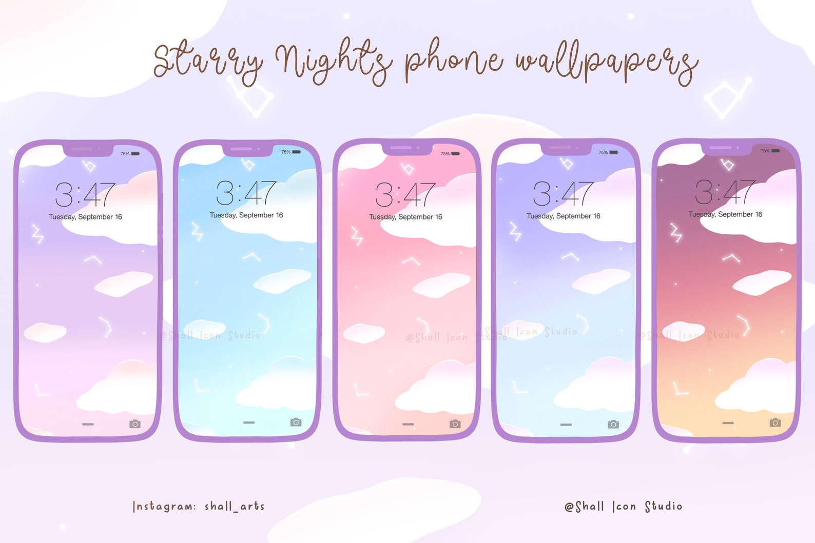 Cute Starry Nights Phone Wallpaper Phone Wallpaper Cute - Etsy
