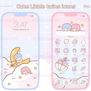 Cute Little Twins Icon Set, Cute Icons, Blue Icon Set, Ios Android App ...