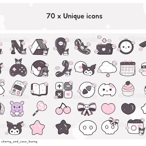 Cute Goth Bad Girl Icon Set, Cute Icons, Purple Icon Set, Ios Android ...