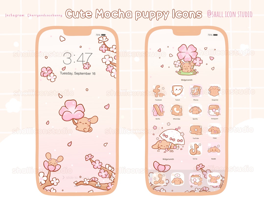 Cute Brown Puppy Icon Set, Cute Icons, Beige Icon Set, Ios Android App ...