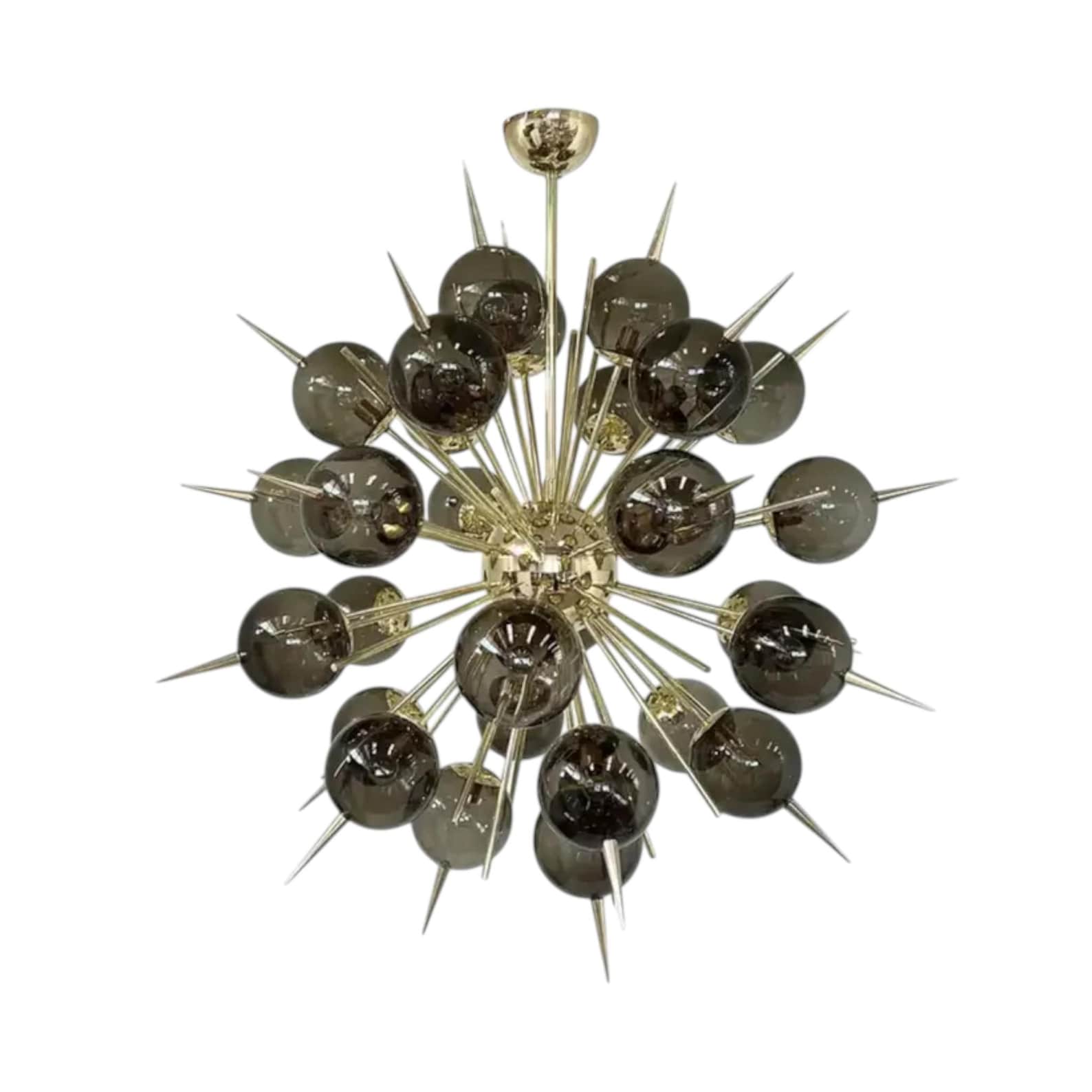 Sputnik Styles Inspired Brass & Black Glass Ball Chandelier - Etsy