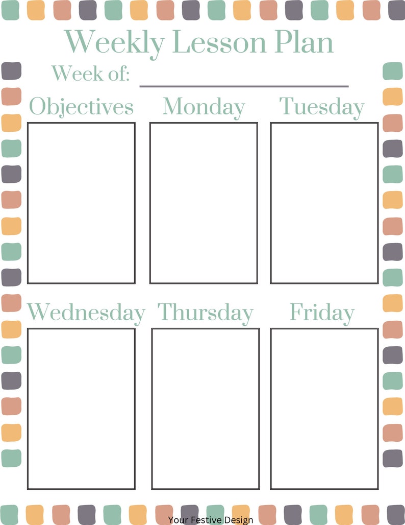 Lesson Plan Template - Etsy