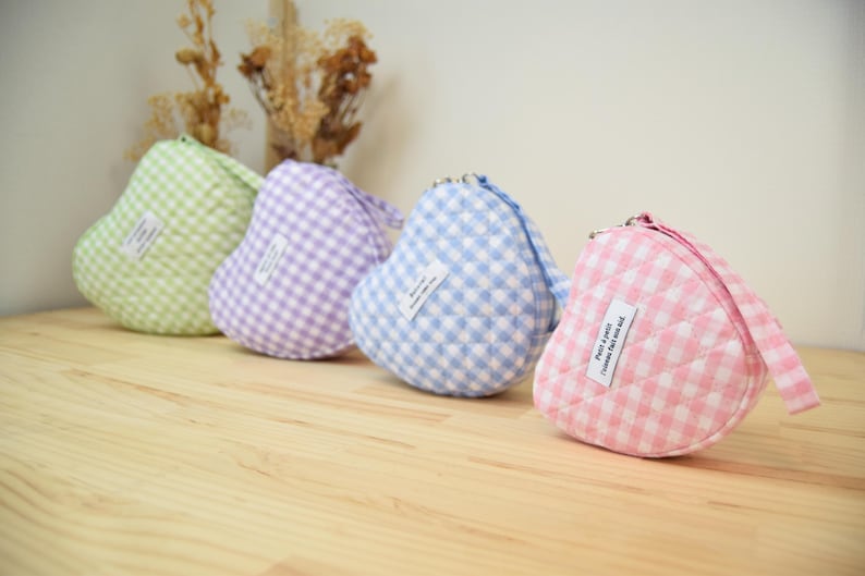 Quilted Heart Shaped Pouches - Toiletry/makeup Bag - PDF Sewing Pattern ...