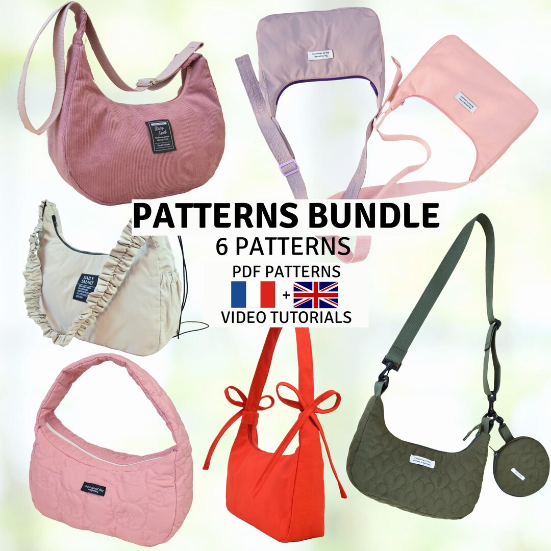 Bundle of 6 Sewing Patterns - Shoulder, Crossbody, Hobo Bags - PDF ...