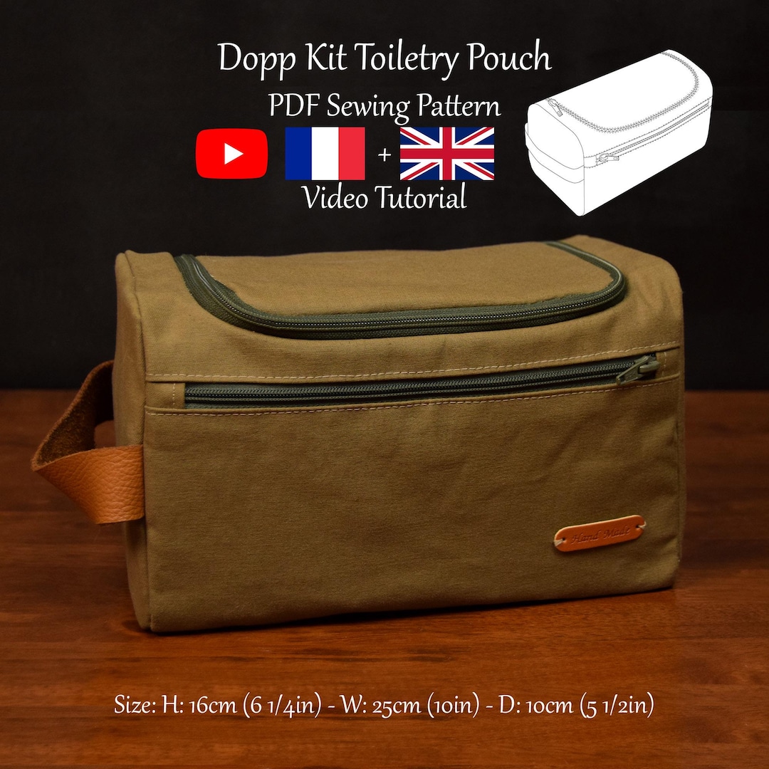 Dopp Kit Toiletry Pouch With Pockets and a Handle - PDF Sewing Pattern ...