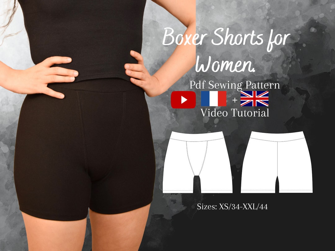Women's Boxer Shorts PDF Sewing Pattern & Video Tutorial Sizes XS to ...