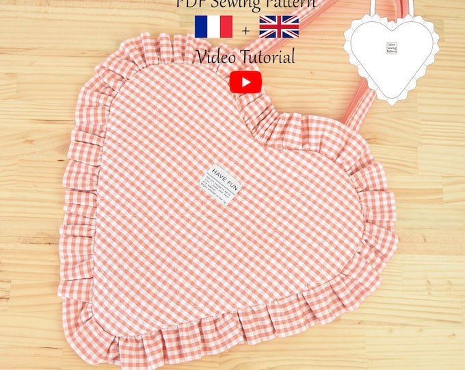 Heart Shaped Tote Bag Sewing Pattern PDF Printable Instant Download DIY ...