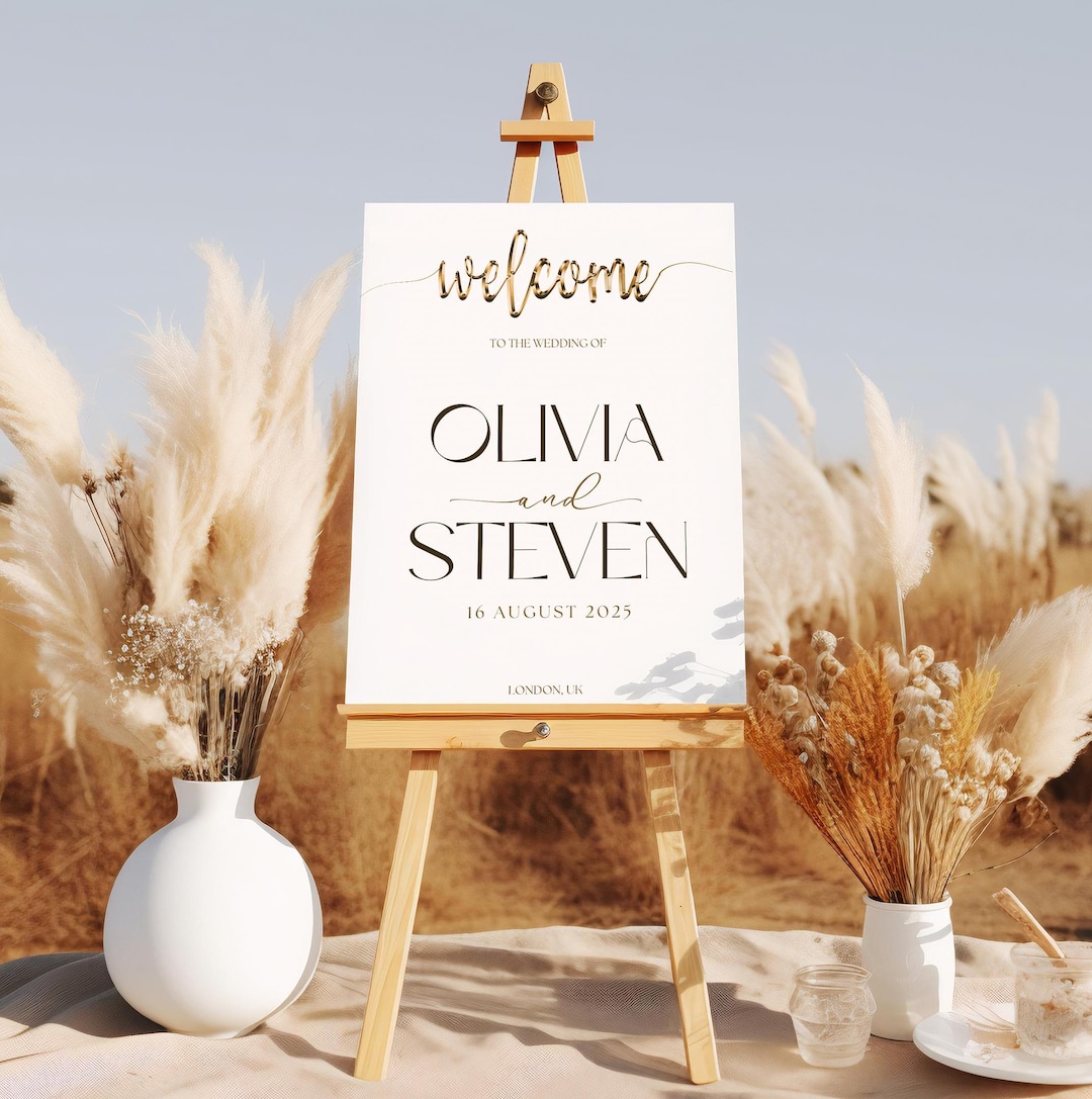 Gold Wedding Ceremony Sign Editable Seating Plan Template Wedding Table ...