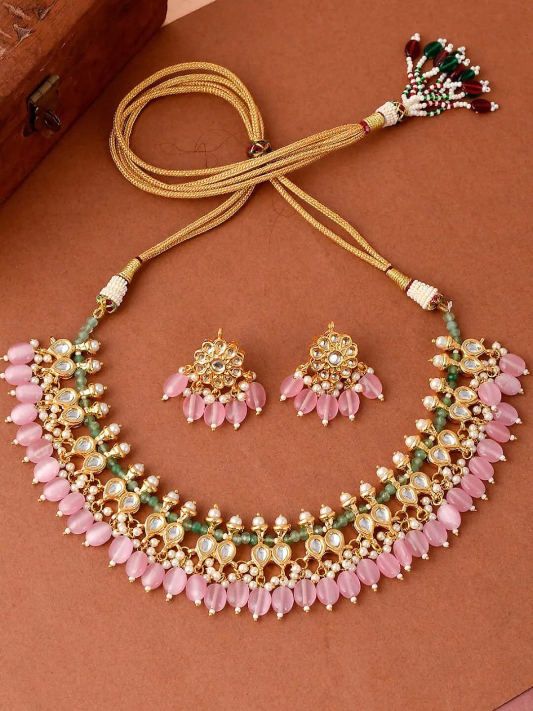 Sabyasachi Inspired Designer Kundan Set, Green Kundan Choker, Kundan ...