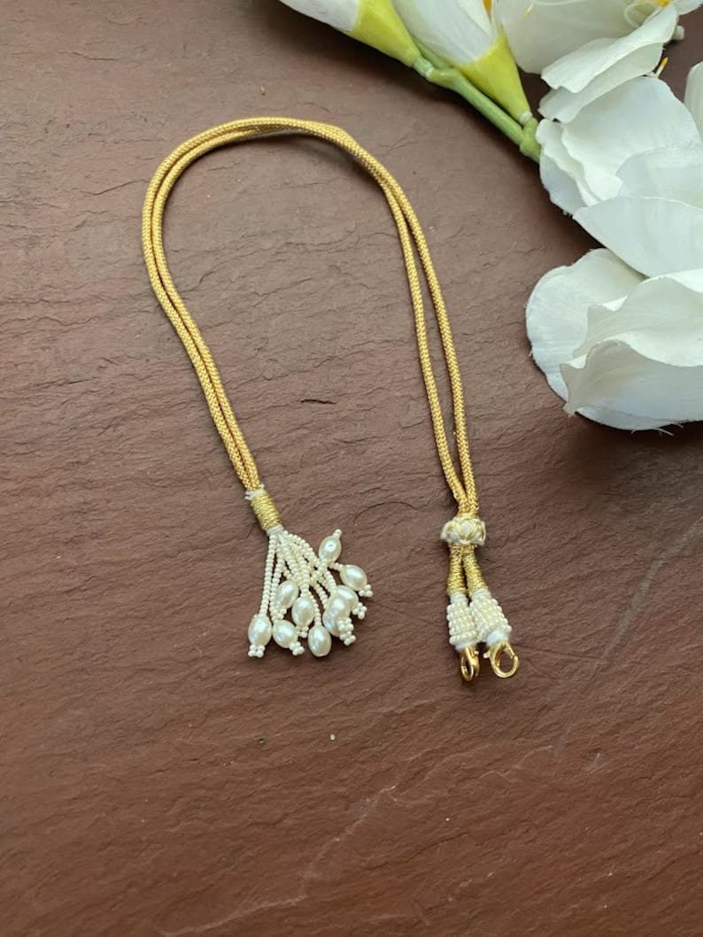 Pack of 12 Indian Back Rope Hook Gold Color Dori/ Adjustable Handmade ...
