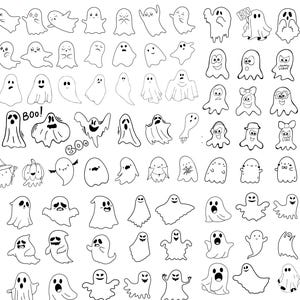 300 Halloween Ghost Svg Bundle, Ghost Svg, Cute Halloween , Ghost ...