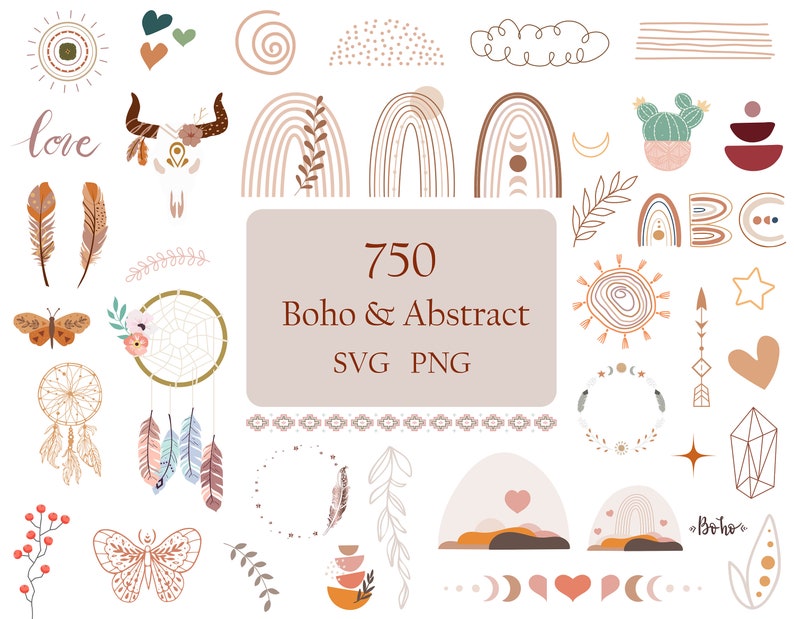 Abstract Svg Boho Svg Abstract Art Svg Trendy Svg Svg Bundle Abstract ...
