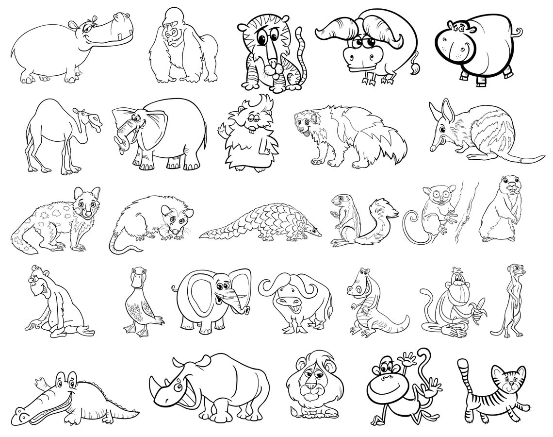 100 Animal Svg, Animal Doodle Svg Bundle, Safari Animal Svg, Cute ...