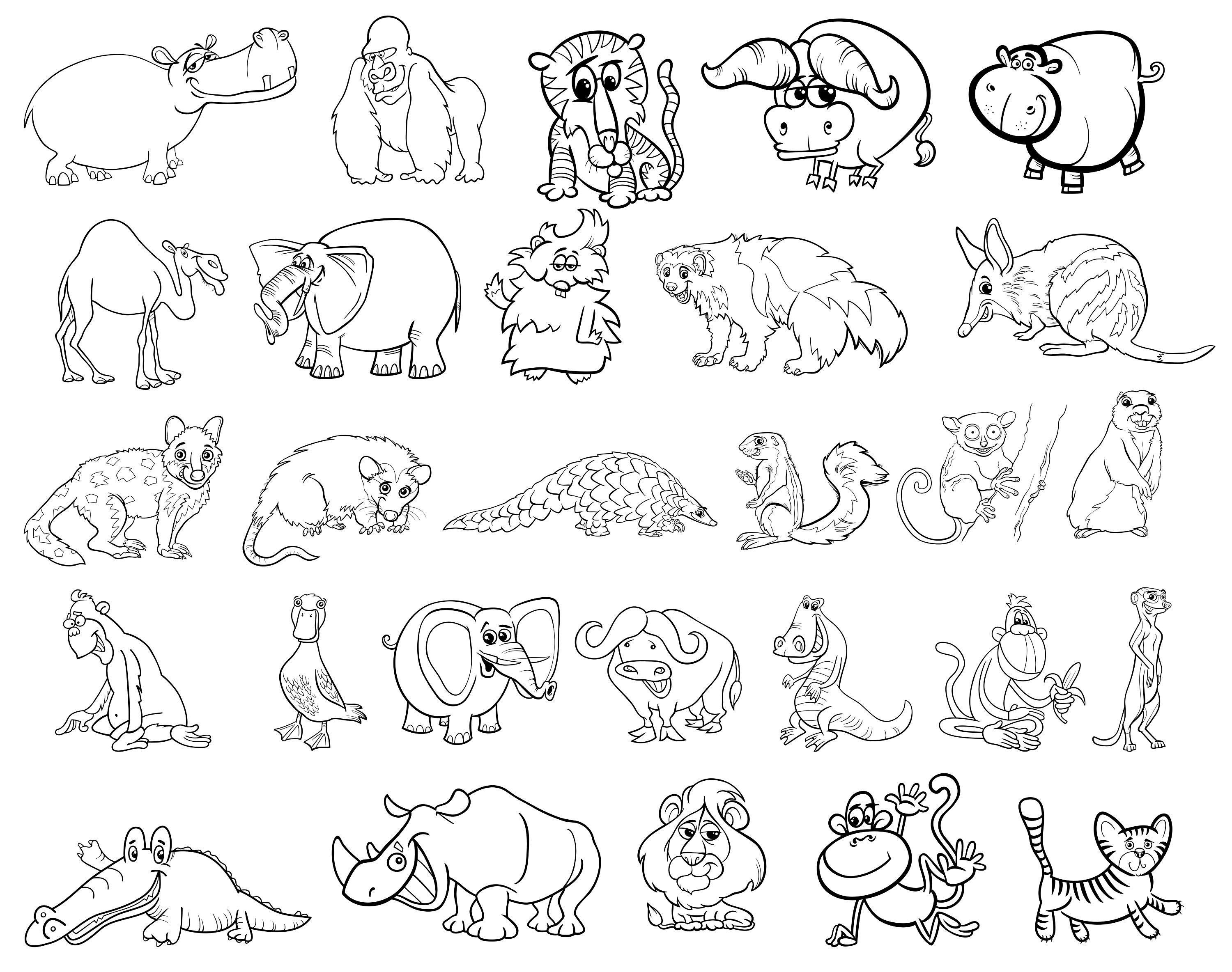 100 Animal Svg, Animal Doodle Svg Bundle, Safari Animal Svg, Cute ...