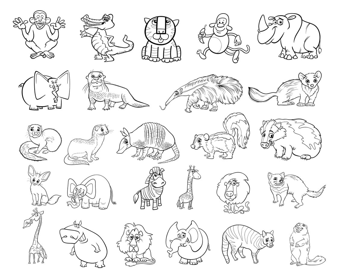 100 Animal Svg, Animal Doodle Svg Bundle, Safari Animal Svg, Cute ...