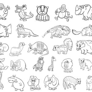 100 Animal Svg, Animal Doodle Svg Bundle, Safari Animal Svg, Cute ...