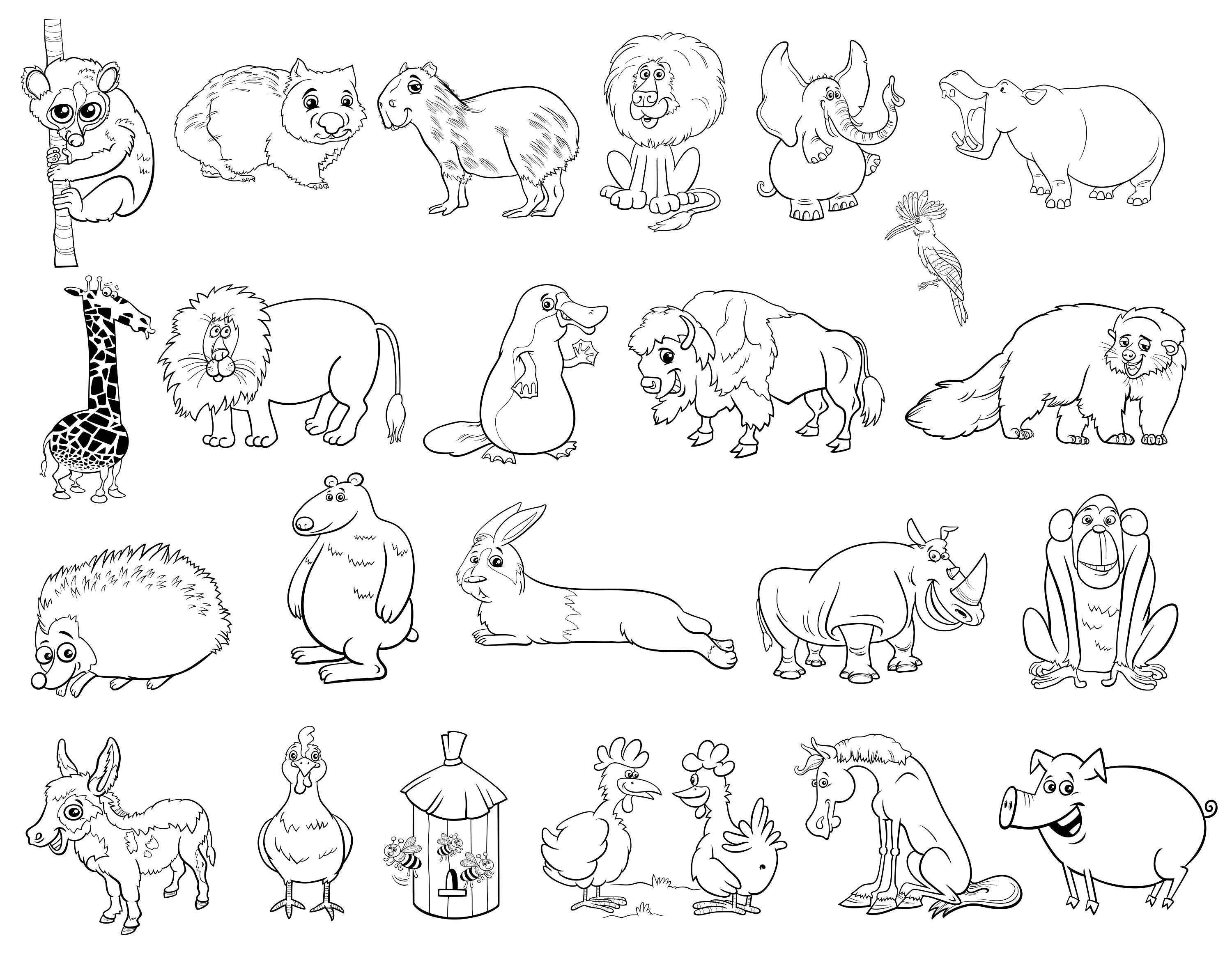 100 Animal Svg, Animal Doodle Svg Bundle, Safari Animal Svg, Cute ...
