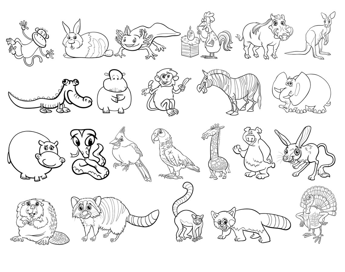 100 Animal Svg, Animal Doodle Svg Bundle, Safari Animal Svg, Cute ...