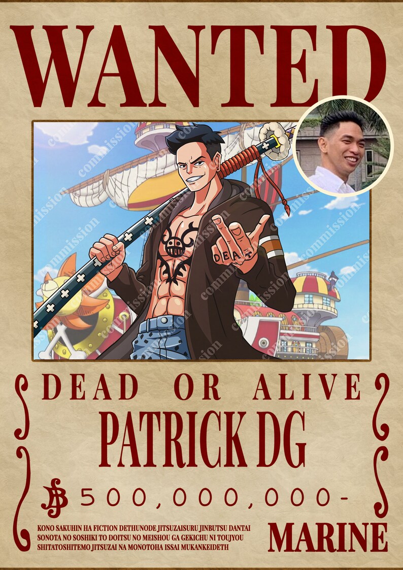 Custom Anime Couple Poster, Custom Anime Portrait , Personalized Pirate ...