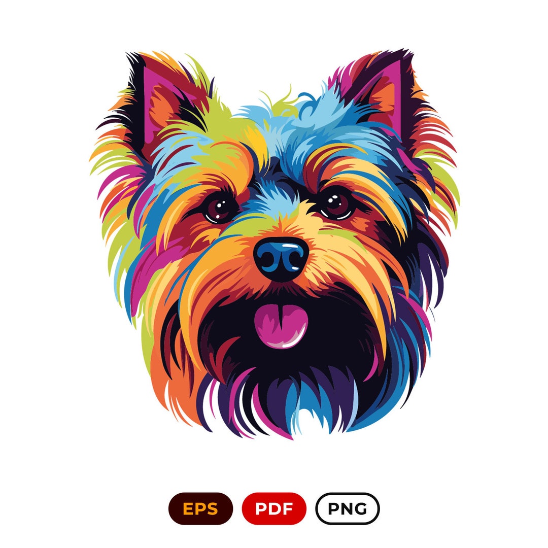 Colorful Yorkshire Terrier Dog - Etsy