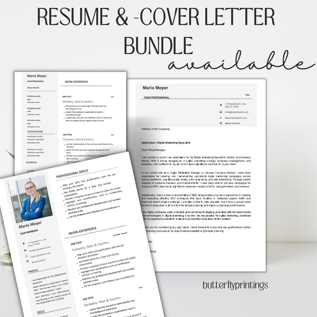 Bundle Word Resumes CV Template Professional Modern Teacher Simple Best ...