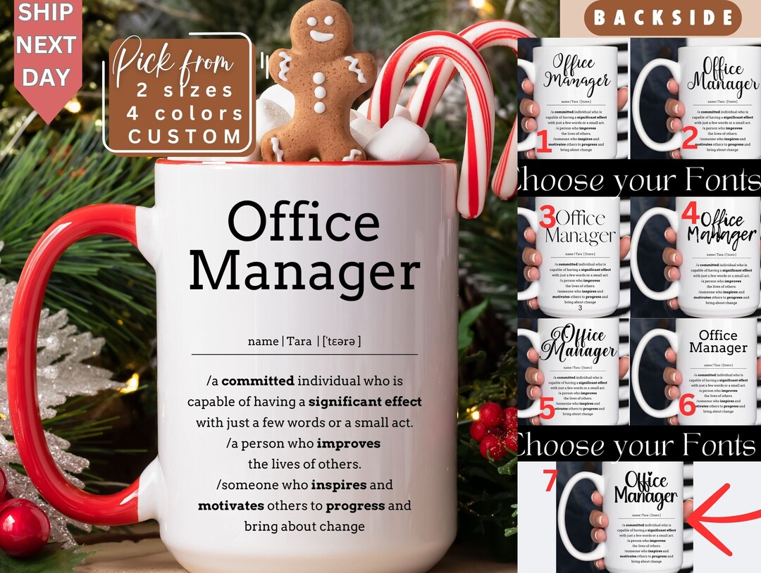 Office Manager Farewell Gift for Boss personalized Mug for Christmas ...