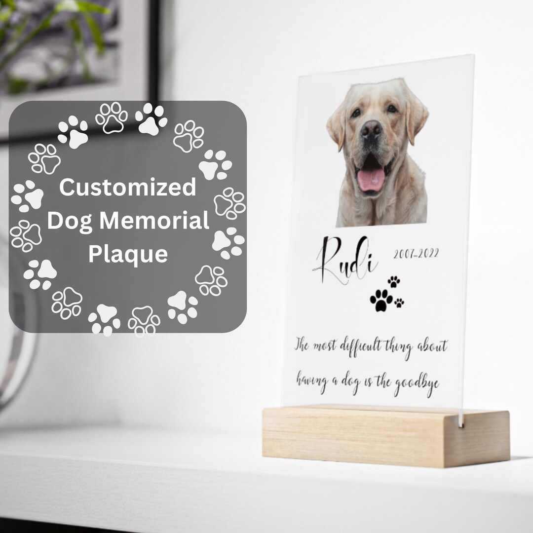 Light up Pet Memorial Plaque Personalized Gifts for Pet Loss Sympathy ...