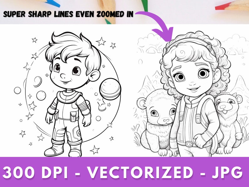 Kids Coloring Pages Coloringbook for Kids Cute Kids Coloring - Etsy