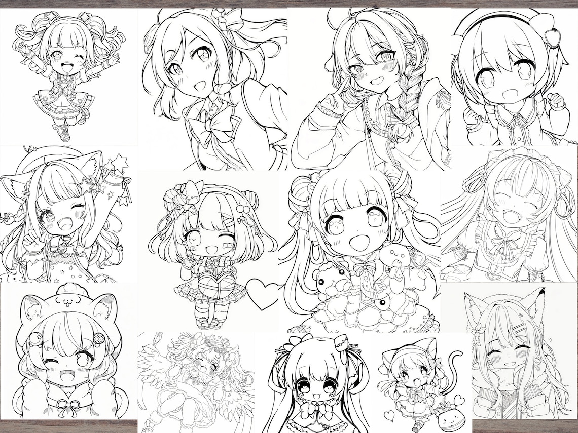 Cute Anime Chibi Coloring Pages, Anime Coloringbook, Coloring Pages for ...