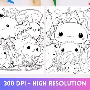 Fantasy Kawaii: Cute and Kawaii Creatures Coloring Book With Adorable ...