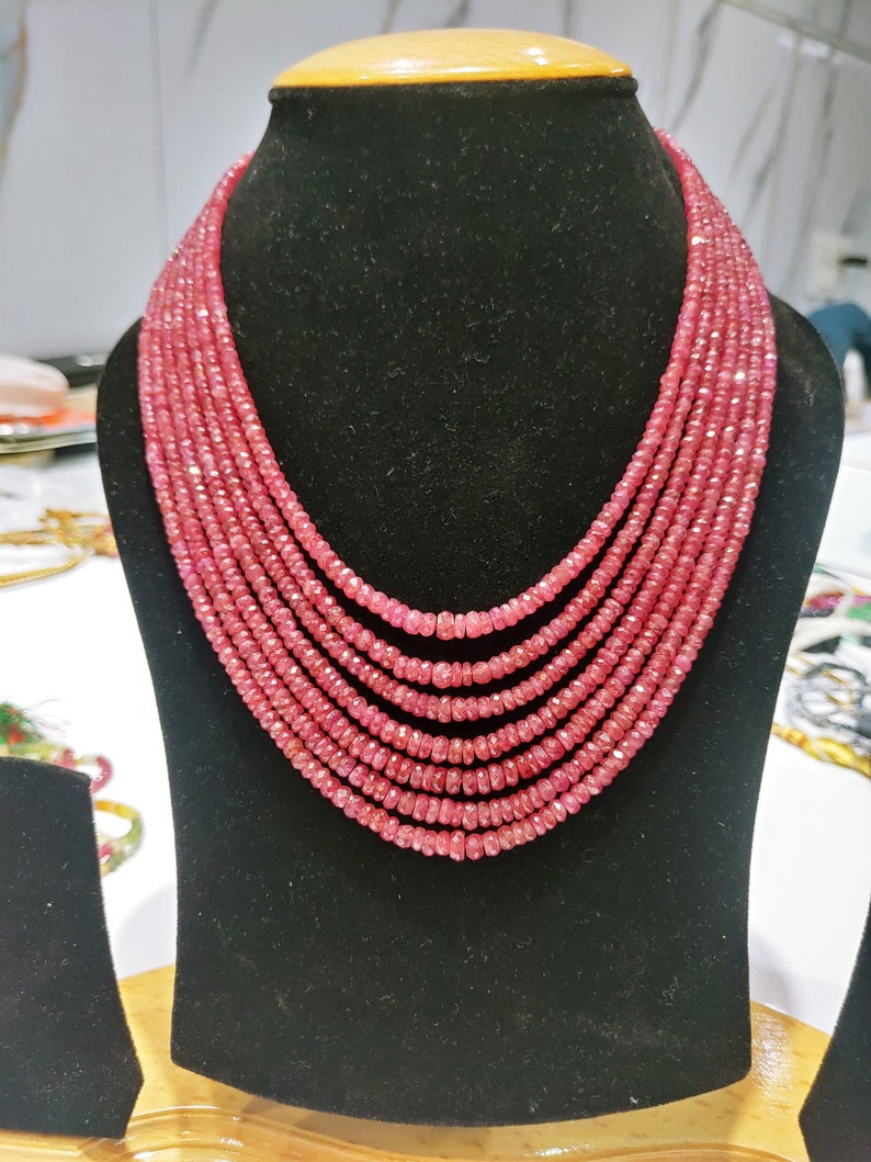 Beautiful Extremely Rare Burma Ruby Necklace Faceted Rondelle - Etsy