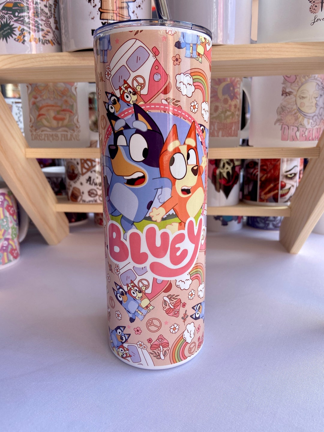 Bluey Tumbler/ Bluey 20oz Metal Insulated Tumbler/ Bluey Water Bottle ...