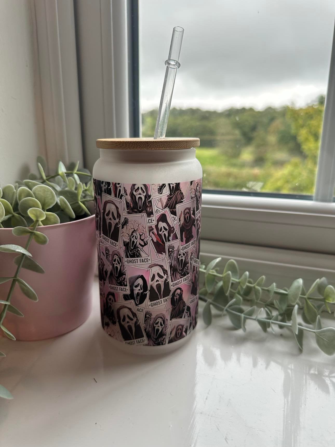 Horror Movie Ghost Face Pastel Scream Glass Can Tumbler/ - Etsy